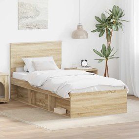 Rám postele s čelo Sonoma dub 75 x 190 cm Kompozitní dřevo 3407942
