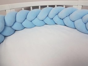 SenLove Sametový mantinel pletený do copu ze 3 pramenů Zvolte barvu: Nebesky modrá, Zvolte rozměr: 210 cm