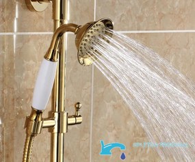 Nástěnný zlatý sprchový panel EYN NTG87262 s otočným výtokem