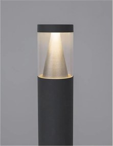 NV 9905024 Venkovní sloupkové svítidlo ROCK černý hliník stříbrný hliník a čirý akryl LED 8W 3000K 220-240V 120st. IP65 - NOVA LUCE