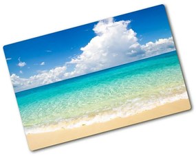 Wallmuralia Kuchyňská deska skleněná Pláž 80x52 cm
