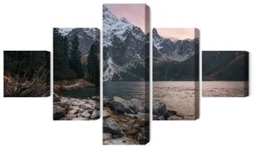 Vícedílný obraz Jezero A Les V Horách Nedostatek Nedostatek Plátno Canvas 250x150