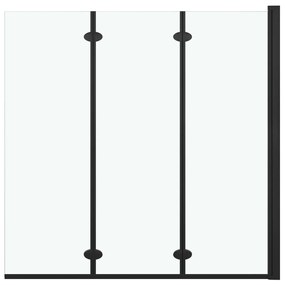Skládací sprchový kout se 3 panely ESG 130 x 138 cm černý,  147191