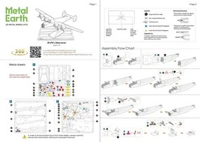Metal Earth 3D Puzzle B-24 Liberator / 38 dílků / od 14 let