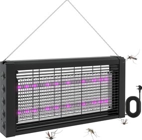 HOMCOM Lampa proti komárům s LED světly - Elektrický odpuzovač komárů s pokrytím 60 m² pro vnitřní montáž na stěnu nebo volně stojící 49x6x25 cm Černá