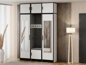 Šatní skříň s nástavcem ROJ 12 bílý + tanina šedý