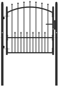 vidaXL Marketos Plotová branka Emmen s hroty ocelová 104 x 97 cm černá