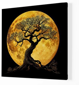 Obraz na plátně - Strom života Měsíc v úplňku FeelHappy.cz Velikost obrazu: 80 x 80 cm