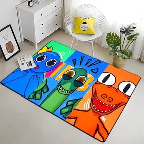 Protiskluzový koberec / předložka s barevnými motivy ze hry "Rainbow friends" vhodný do dětského pokoje (12-16) Barva: 14, Velikost: 100 cm x 120 cm