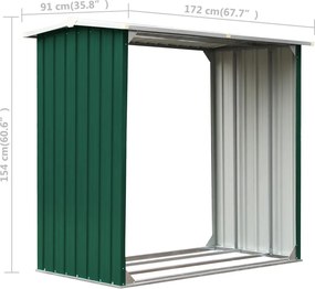 vidaXL Zahradní kůlna na dříví z pozinkované oceli 172x91x154 cm [47080] Barva: Šedá