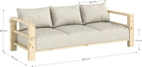 Šedá pohovka 225 cm Bare – Karup