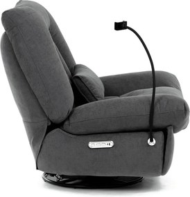 Elektrické polohovací TV křeslo RELAXME - šedá látka