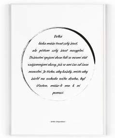 Plakát / Obraz Citát Bílá Pololesklý saténový papír 210 g/m² A4 - 21 x 29,7 cm