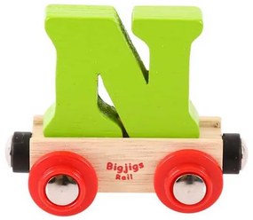 Bigjigs Rail Vagónek dřevěné vláčkodráhy - Písmeno N