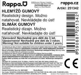 RAPPA Hlemýžď 11 cm / Figurka zvířátka / Guma a plast