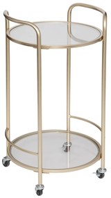 Odkládací vozík THALIA GOLD na kolečkách, 75 cm, zlatý