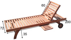 Noela Zahradní teakové lehátko Wawe