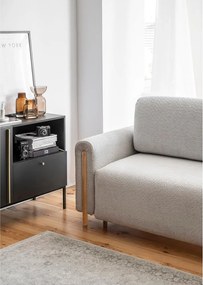 Světle šedá rozkládací/s úložným prostorem pohovka z textilie bouclé 244 cm Arcadova – ELTAP