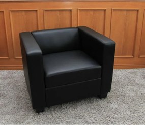 3-2-1 Sedací souprava Sedací souprava Lounge sofa Lille ~ Kůže, černá