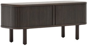 OnaDnes -20% Tmavě hnědý dřevěný TV stolek Kave Home Mailen 120 x 40 cm