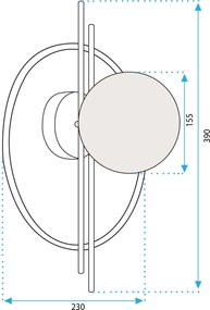 Toolight Toolight, LED nástěnné svítidlo 50cm APP1390-CW, zlatá, OSW-05052