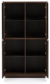 Hnědá vitrína v dekoru ořechu 100x170x40 cm Onix – Kave Home