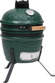 vidaXL Zahradní gril a udírna 2 v 1 Kamado keramický 56 cm [316093] Barva: Zelená