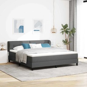 Postel s boxspringem s čelo Tmavě šedá 180 x 200 cm textil 3340039
