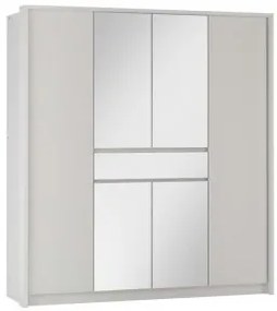 Casarredo Šatní skříň RIJEKA 200 bílá/zrcadlo