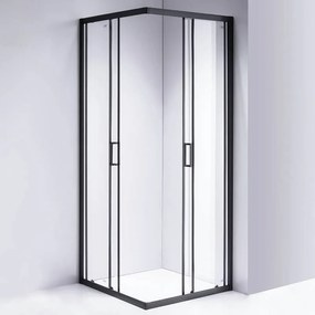 BPS-koupelny Čtvercový sprchový kout HYD-SK30B 90x90 černá/transparent + vanička HYD-SSV-SXL02B bílá