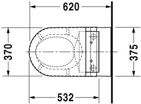 Duravit Starck 2 - závěsné WC 37,5 x 62 cm, pro Sensowash sedátka, bílé 2533590000