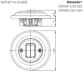 ABB Decento vypínač č.5 černá 3559K-C05345 N porcelán