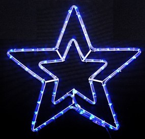 Vánoční LED dekorace, hvězda, blikající, 52cm Barva: Modrá