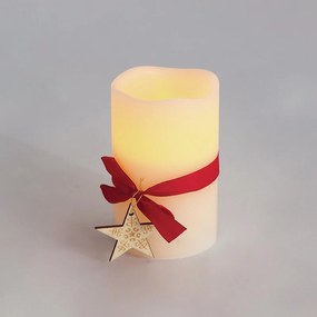 ACA DECOR Vánoční vosková LED svíčka s hvězdou - 2xAA