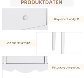 HOMCOM Dřevěný Konferenční Stůl do Předsíně se 3 Šuplíky pro Obývací Pokoj a Chodbu, Nosnost 45 kg, 100x32x85 cm, Bílý