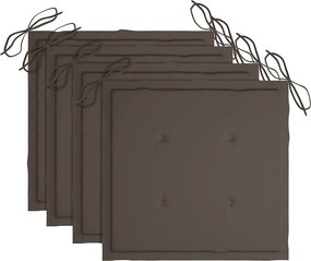 Stohovatelné zahradní židle s poduškami 4 ks masivní teak 3073218