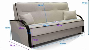 Pohovka Toronto, béžová (astoria mil 20862/ořech)