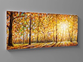 Liox XXL Obraz malba podzimního lesa Rozměr: 300 x 150 cm