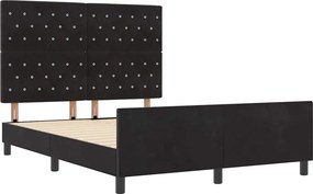 Postel s boxspringem s čelo Černá 140 x 200 cm samet 3344881