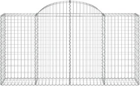 Klenuté gabionové koše 11ks 200x50x100/120cm pozinkované železo 3146329