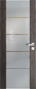Interiérové dveře vasco doors VENTURA SATINATO kombinované sklo s pruhy Průchozí rozměr: 70 x 197 cm, Orientace dveří: Levé dveře, Dekor: Bílá