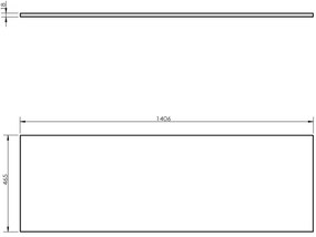 Mexen Rivel, koupelnová skříňka pod umyvadlo 140 cm s horní deskou, 2 zásuvky, drážkovaná, ořech, 91A20-14047-2-BFFC86