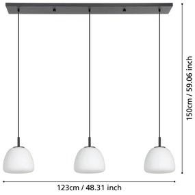 Eglo 390202 - Lustr na lanku BALMES 3xE27/40W/230V