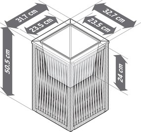 Tchibo - Květináč s textilním výpletem - barva: šedá
