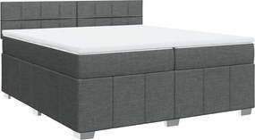 Box spring postel s matrací tmavě šedá 200x200 cm textil 3289476
