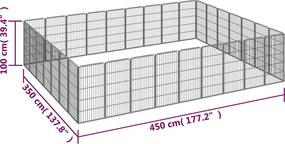 32panelová ohrádka pro psy černá 50 x 100 cm práškovaná ocel 3115964