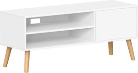 TV stolek – bílý minimalistický design, 120 × 40 × 49 cm