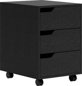 HOMCOM Kancelářská zásuvková jednotka na kolečkách, skříňka na dokumenty se 3 zásuvkami, organizér na stůl 40x50x57,5 cm, černá
