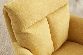 Designová otočná židle Maddison hořčicová II žlutá