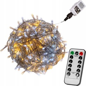 Voltronic Vánoční řetěz 60 m, 600 Led, teple/studeně bílý